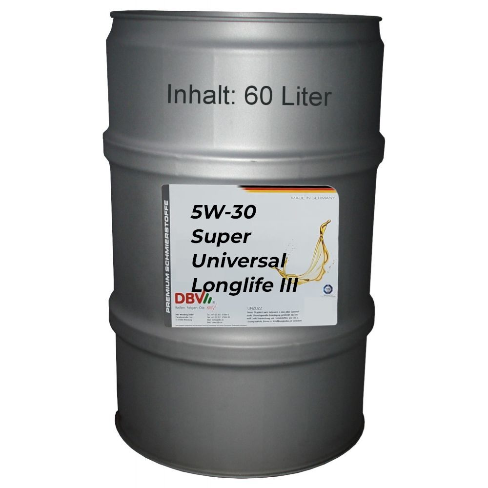 DBV 5W/30 Super-Universal Longlife III 60-Liter-Fass - LinJa GmbH & C ...